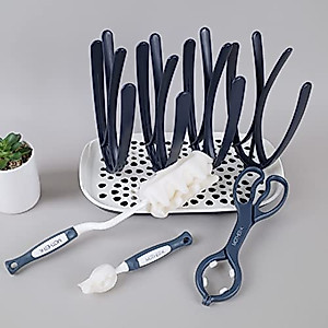 MOTHER-K Baby Bottle Tongs, Non-Slip Grip for Holding Baby Items hygienically Without Touching (Navy)