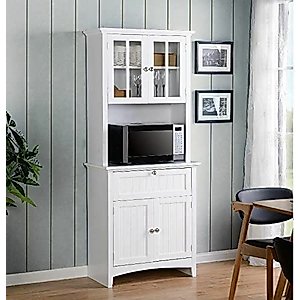 MAXCBD Nightstand Bedside Table Drawer Cabinet Kitchen Buffet Bar Table Small China Cabinet Storage Pantry Drawers White Elegant Kitchen Hutch White Finish Storage Tower Dresser