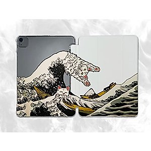 Great Wave Kanagawa Cat case Compatible with iPad Mini Air Pro 7.9 8.3 9.7 10.2 10.9 11 12.9 inch Pattern Cover New 2022 2021 Trifold Stand 3 4 5 6 7 8 9 Generation 583 (10.2" 7/8/9 gen)