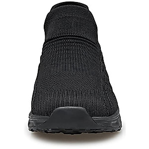 vibdiv Women Sneakers Fashion Walking Shoes Slip-on Air Cushion Lightweight Breathable Comfortable, Full Black 8