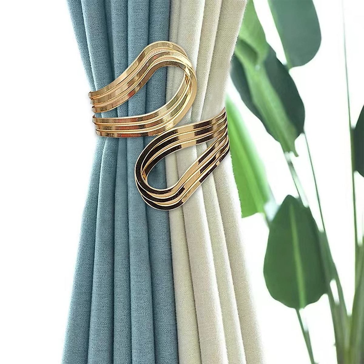 High-Elastic Curtain Ties for Thin or Thick Alloy Curtain Tiebacks Curtain Tie Backs for Curtains Curtain Holdbacks Curtain Holders for Drapes Curtain Holdback for Office Bedroom Home Essentials 1pcs