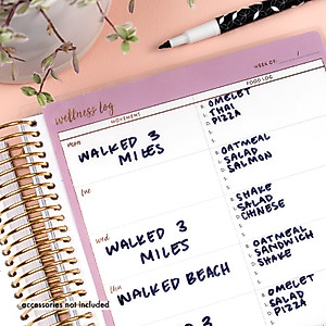 Snap-in Dashboard - Wellness. Track Food, Water, Activities and More. Wet-Erase and Double-Sided. 7" x 9" or Larger Notebook Snap-in Accessory by Erin Condren.