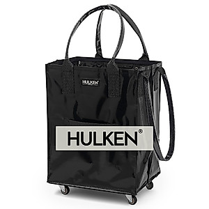 HULKEN - (Medium, Rose Gold Reusable Grocery Bag On Wheels, Shopping Trolley, Lightweight, Carries Up To 66 lb, Folds Flat, Unbreakable Handles