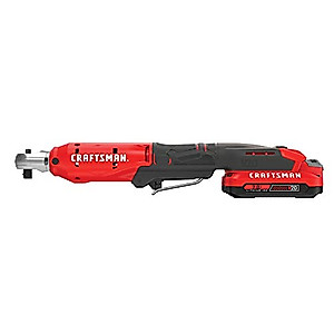 CRAFTSMAN V20 Cordless Ratchet Wrench Kit, 3/8 inch Drive, 300 RPM, up to 35 ft-lbs of Torque, Battery and Charger Included (CMCF930D1)