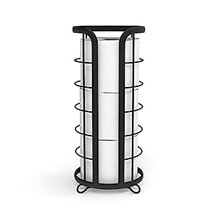 BROOKSTONE, Trending Black Toilet Paper Holder, Freestanding Bathroom Tissue Organizer, Minimalistic Storage Solution, Modern & Stylish Design [Holds MEGA Rolls]