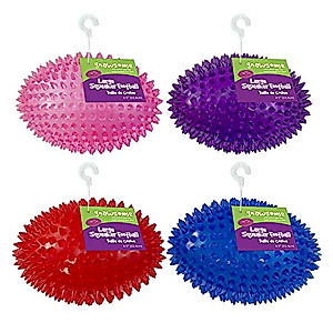 Gnawsome™ 4.5” Spiky Squeaker Football Dog Toy - Large, Cleans Teeth and Promotes Good Dental and Gum Health for Your Pet, Colors Will Vary,All Breed Sizes