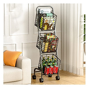 SLNFXC Kitchen Shelf Vegetable Rack Multilayer Detachable Organize Snack Basket