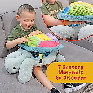 MEAVIA Weighted Sensory Lap Pad Sea Turtle Plush, Stuffed Turtle Toy with Detachable Lap Pillow, FEELix Collection