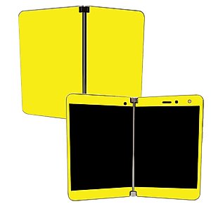 MightySkins Skin for Microsoft Surface Duo - Solid Yellow | Protective, Durable, and Unique Vinyl Decal wrap Cover | Easy to Apply, Remove, and Change Styles | Made in The USA