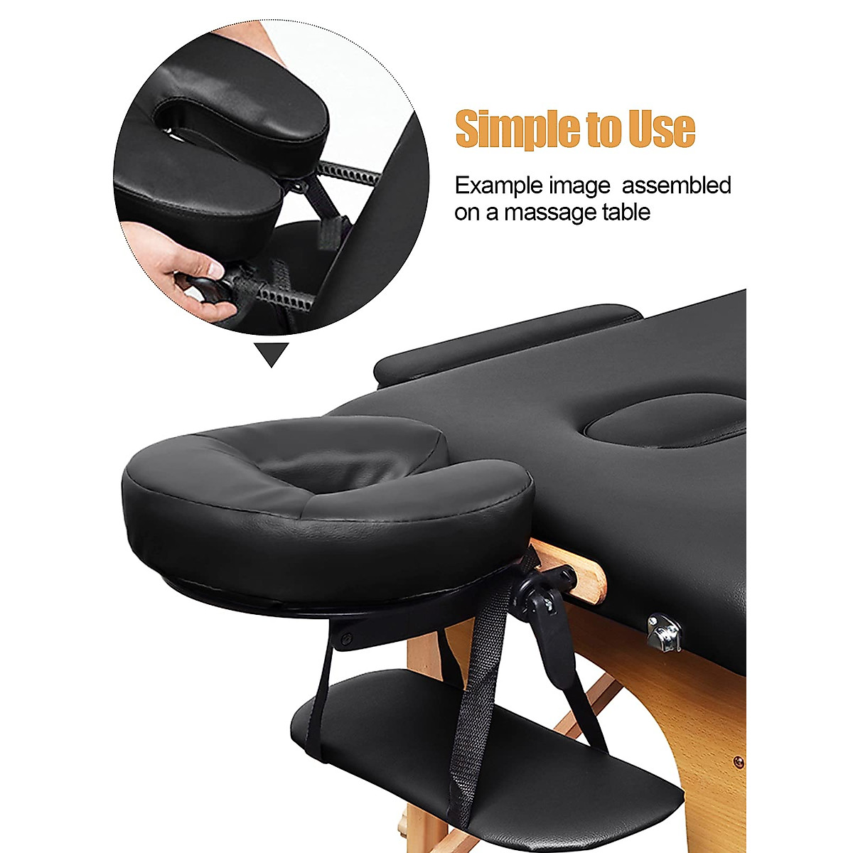 EBANKU Massage Face Cradle Massage Table Headrest Pillow, Standard Universal Adjustable Headrest Cradle with Pillow for Massage Tables