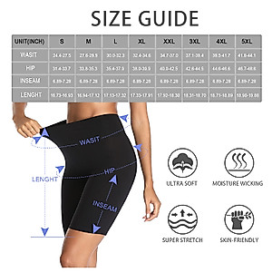 K-CHEONY High Waisted Biker Shorts for Women Slip Shorts Cotton Boy Shorts Tummy Control Yoga Workout Shorts, Black, X-Large