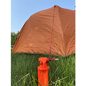 Lifstar 11-Inch 12-PCS Tent Pegs Garden Stakes Durable and Strong Plastic Tent Stakes for Beach Mat, Camping Tent, Beach Umbrella, Hiking, Garden, Landscape Stakes, Orange Stakes UV Resistant