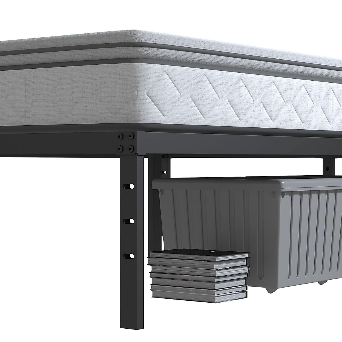 Maenizi 14 Inch Full Size Bed Frame No Box Spring Needed, Heavy Duty Metal Platform Bed Frame Full Support Up to 3000 lbs, Easy Assembly, Noise Free, Black