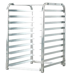 VEVOR Bun Pan Rack, 10-Tier Commercial Bakery Racks with Brake Wheels, Aluminum Racking Trolley Storage for Half & Full Sheet, Speed Rack For Kitchen Home, Bread Baking Equipment, 26"L x 20.3"W x 39"H