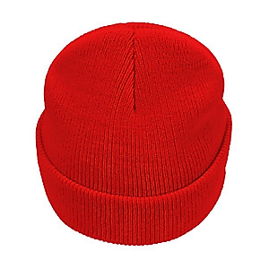 Doovid Baby Beanie Hats Smile Face Knit Winter Hats for Toddler Boys and Girls Warm Beanie Baby Red