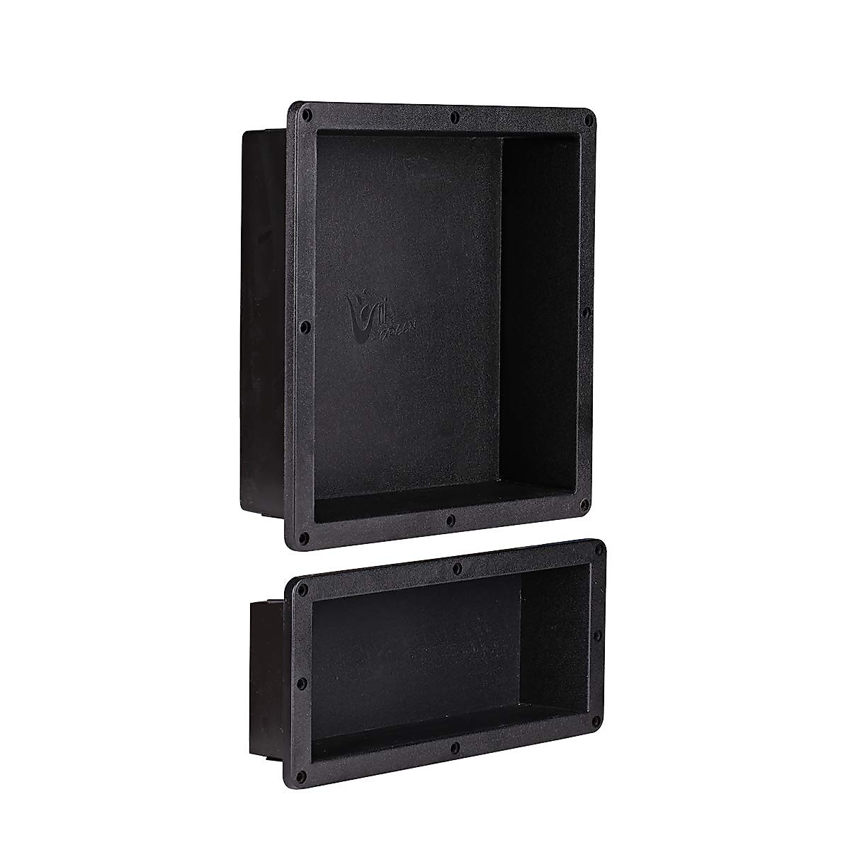 Zigzag Easy Installation Waterproof Double Recessed Shower Shelves Niche, ABS Plastics Bathroom Shower Niche 16 × 24 Inches for Shampoo, Soap and Foot Rest