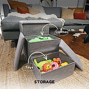 PET AWESOME Dog Stairs with Storage and Adjustable Steps for a Puppy, Small or Medium Dog