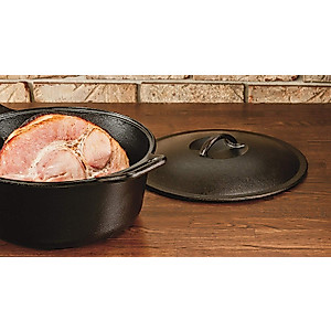Lodge BOLD 7 Quart Seasoned Cast Iron Dutch Oven, Design-Forward Cookware,Black