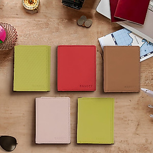 Banuce Top Grain Leather Trifold Wallet for Women Small with Credit Card Holder and ID Window Brown