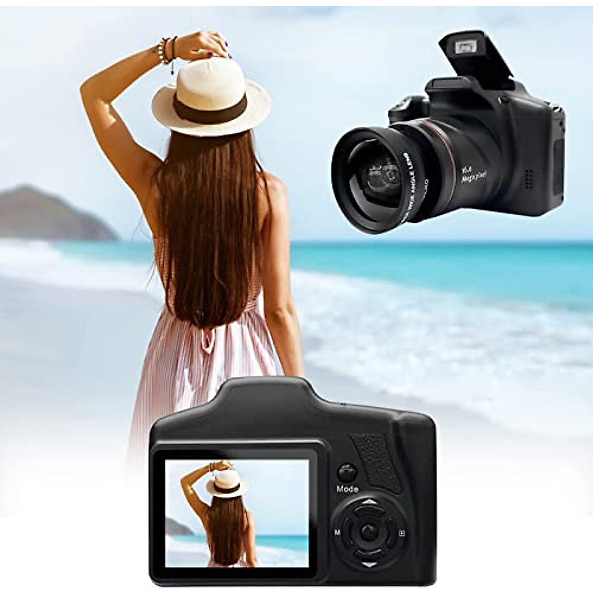 Crazypig High Digital Camera - 16MP 2.4 Inch LCD Screen 16X Digital Zoom 720P Digital Camera Small Camera for Teens Students Boys Girls Seniors Beginners, Best for Family