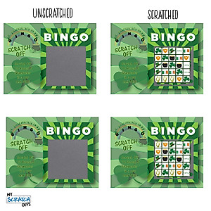 My Scratch Offs 26 Pack St. Patricks Day Scratch Off Cards St. Pattys Days Shamrock for Bingo Cards, Party Favors, Game Cards