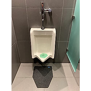 Hygomat Disposable Urinal Mats, Odor Eliminating, Time Monitor, Non-Slip Adhesive, Charcoal, Case of 6, Made in The USA