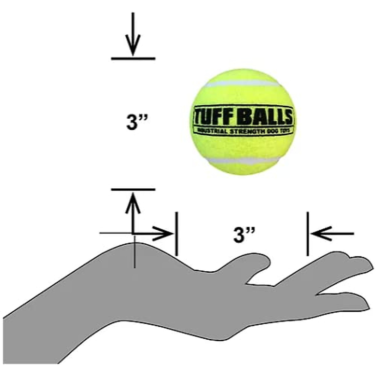 PetSport Tennis Ball Dog Toys | 6 Pack Medium (2.5") Pet Safe Non-Toxic Industrial Strength Felt & Rubber Tuff Balls | Play Fetch, Launch, Chuck or Toss at Dog Park