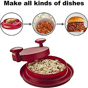 ZUOTENG Chicken Shredder, 10 Inch/25cm Meat Shredder, shredder for shredding and meat products, shredder tool with handle and non-slip base for easy use(Red)