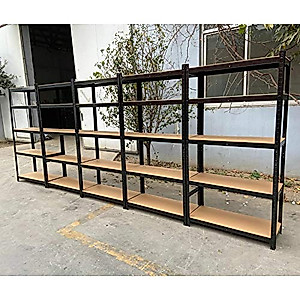 Bowoshen Storage Shelves 5-Tier 59in Height Garage Shelving Unit Rack Metal Shelf Heavy Duty 386lb Load per Tier, Adjustable Utility Shelves for Garage, Warehouse, Living Room, Office (71")