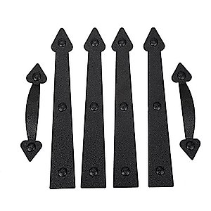 Magnetic Decorative Garage Door Curb Appeal Faux Hinges Handles Hardware Kit Color Black (Blue)