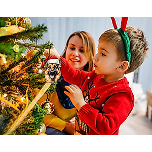 D24TIME German Shepherd Christmas Ornament-German Shepherd Ornament for Christmas Tree Decorations Acrylic German Shepherd Gifts for Women German Shepherd Dog Lovers Car Home Office Hanging Decor