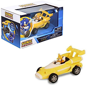 Sonic The Hedgehog Action Figure Toys Bundle ~ 5" Shadow and Tails All Stars Racing Pull Back Action Vehicles (Sonic Party Supplies)