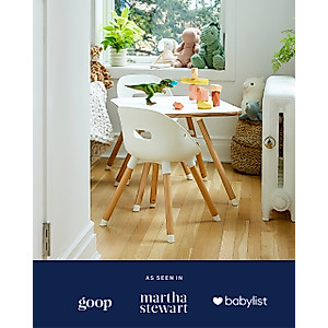 Lalo The Play Kit, Kids Table and Chairs Set with Sustainably Sourced Wood Kids Table & Set of 2 Non-Toxic Bucket Seat Kids Chairs - Safe and Comfortable - Coconut/Coconut