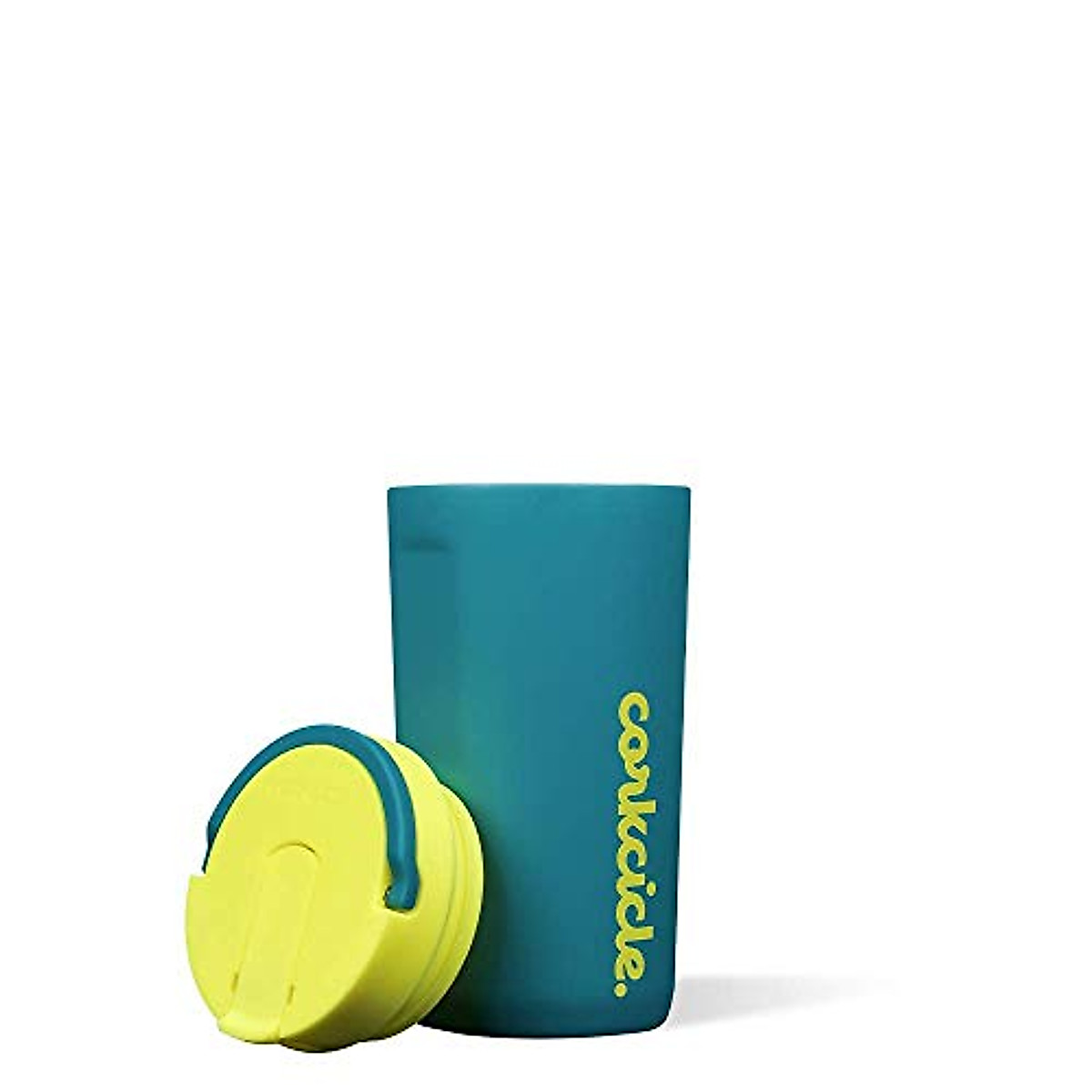 Corkcicle. Kids Tumbler Triple Insulated Stainless Steel Travel Mug, Easy Grip, Non-Slip Bottom, Keeps Beverages Cold for 18 Hours and Hot for 3 Hours, 12 oz, Electric Tide