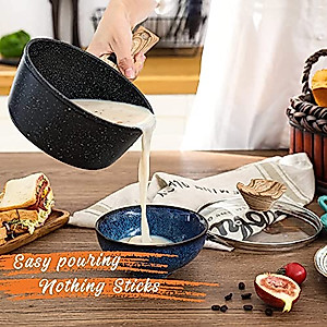 DRICKATE Saucepan with Lid, Nonstick Sauce Pan 2-Quart for All Stove Top, Small Pot for Milk, Soup, Induction Compatible