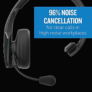 BlueParrott B450-XT Noise Cancelling Bluetooth Headset – Updated Design with Long Wireless Range, Up to 24 Hours of Talk Time & IP54-Rated Wireless Headset (Renewed)