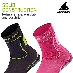 Rollerblade Boys Modern Performance Kids Socks, Inline Skating, Multi Sport, Fuschia and Pink, Fuchsia/Pink, Small US
