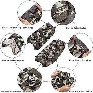 HCHYEY Dog Recovery Suit, Humanized Dog Surgery Recovery Suit for Female Male Dogs, Dog Onesie for Post Surgery - Anti Licking E-Collar Cone Alternative Bodysuit for Surgical Wound (Camouflage, L)