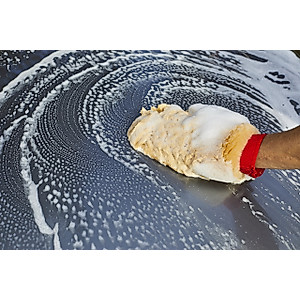 Mothers Premium Sheepskin Lambs Wool Car Wash Mitt, Scratch Free