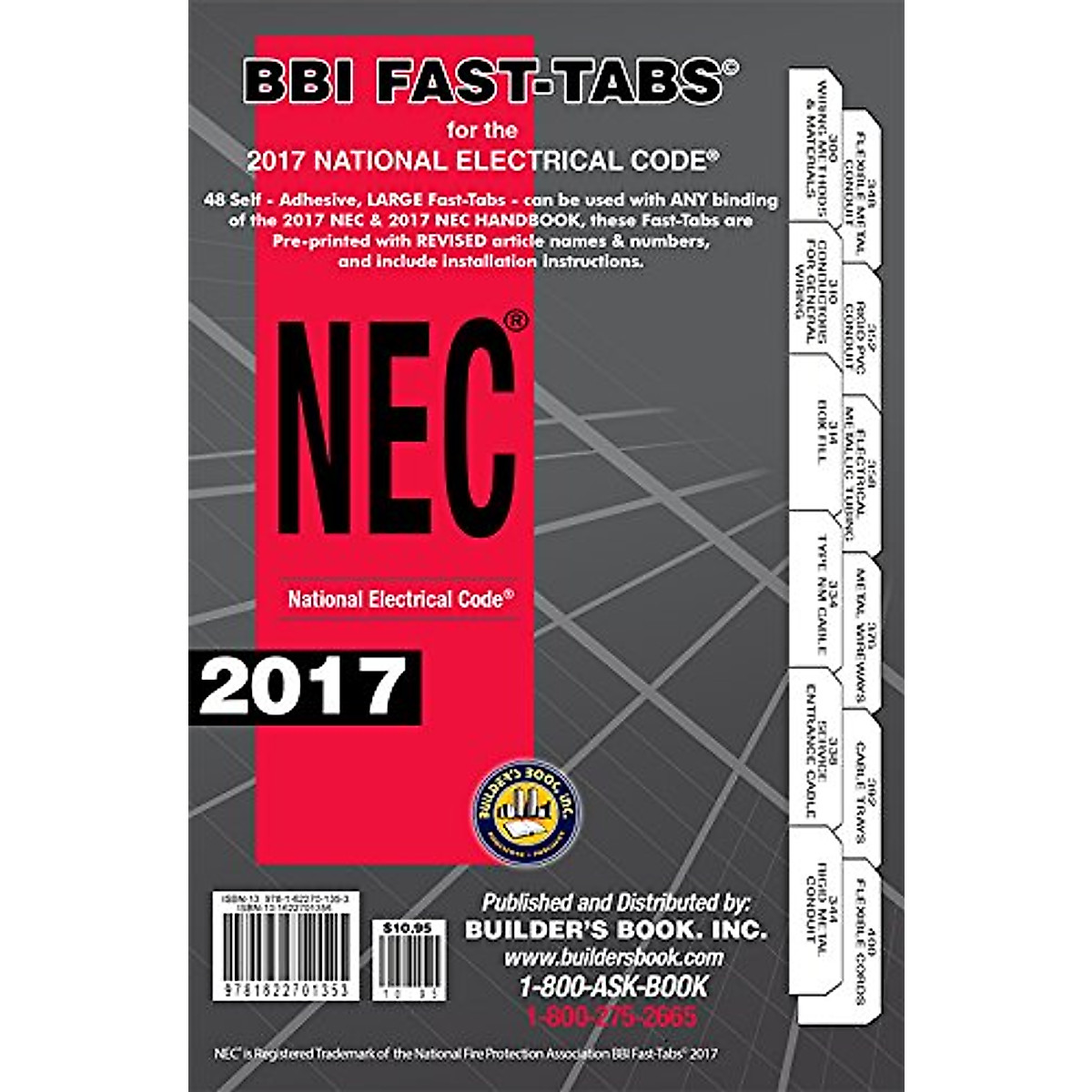 2017 National Electrical Code NEC Softcover Tabs