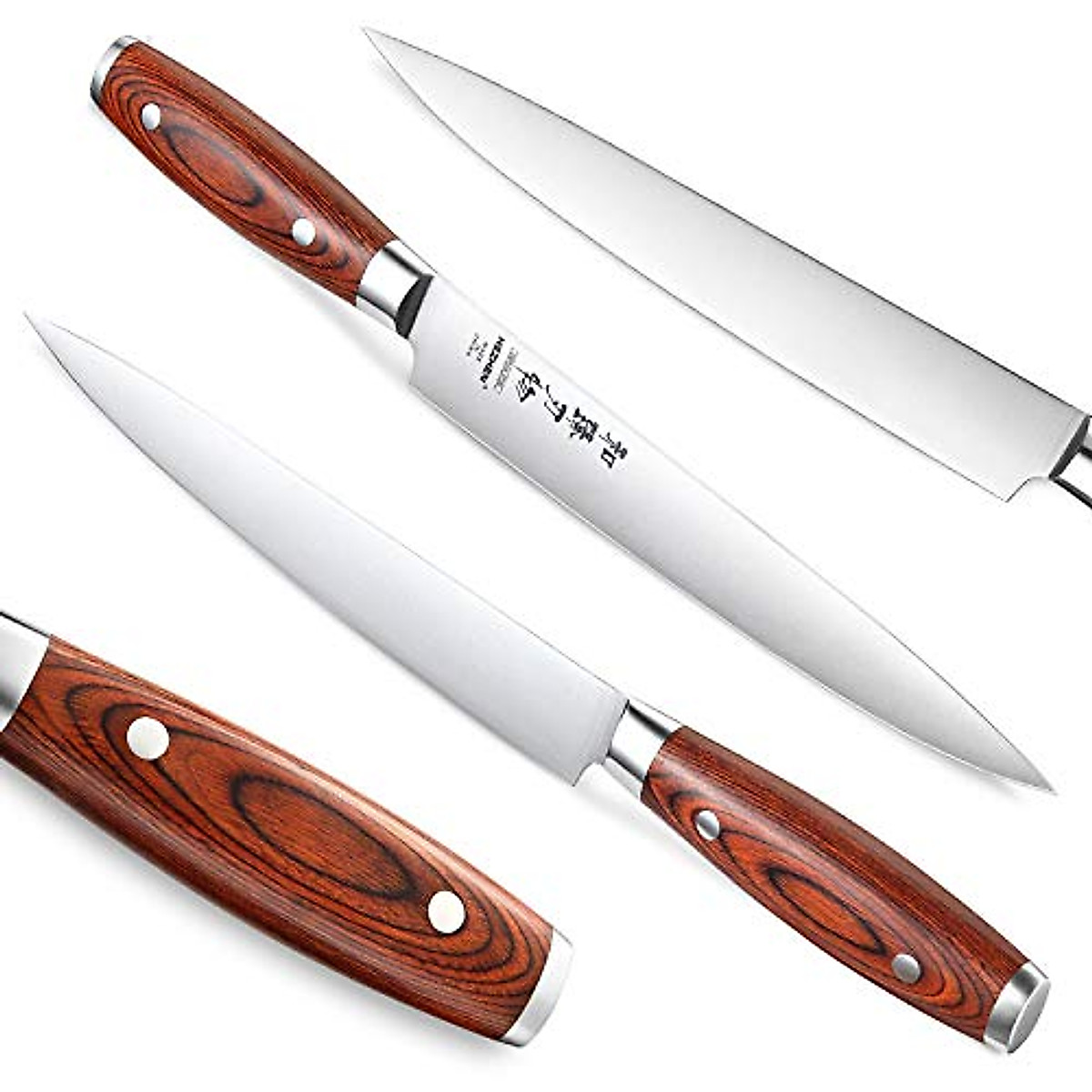 HEZHEN Stainless Steel Slicer Knife,German Steel Carving Knife, Pakka Wood Handle with Gift Box