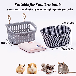 JWShang Rat Hammock for Cage Chew Proof, Rat Hanging Basket Bed with Sturdy Hooks, Pet Rat Cage Accessories for Mice Snuggling Sleeping, Safe and Cozy Small Animal Rodent Hammock for Rat Sugar Glider