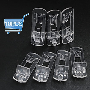 Jamiikury 10pcs Locking Shelf Support Pegs, 5mm Shelf Pins Clear Shelf Clips Plastic Shelf Pegs for Shelves, 5mm Peg x 3/4" Thick Shelf
