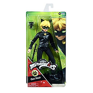 Miraculous Ladybug and Cat Noir Toys Cat Noir Fashion Doll | Articulated 26cm Cat Noir Doll with Accessories Kwami | Adrien Superhero Cat Noir Figurine | Bandai Dolls Range