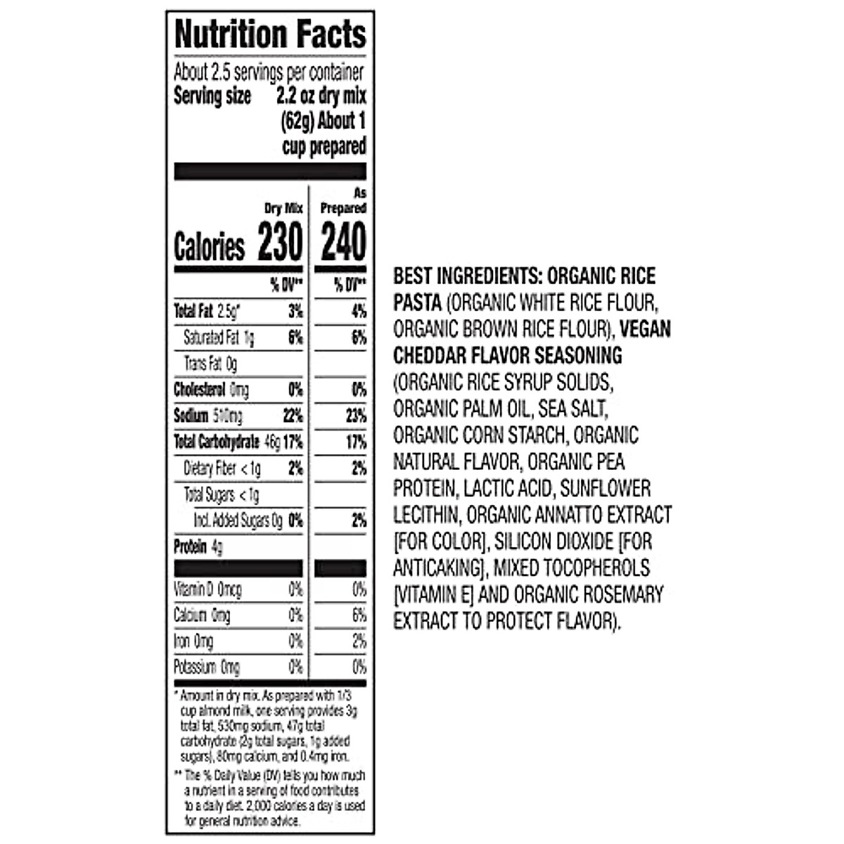 Annie’s Vegan Mac Rice Pasta and Cheddar Flavor Dinner with Organic Gluten Free Pasta, 6 OZ (Pack of 12)