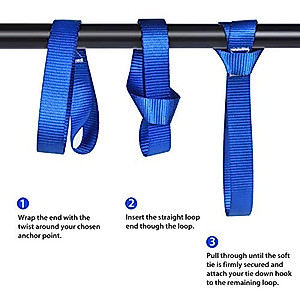 JCHL Soft Loop Tie Down Straps (8 Pack) 1800Lbs Load Capacity, 4800Lbs Breaking Strength Heavy Duty Tie Down Loops for Securing ATV UTV Motorcycles Scooters Dirt Bikes Lawn Garden Equipment