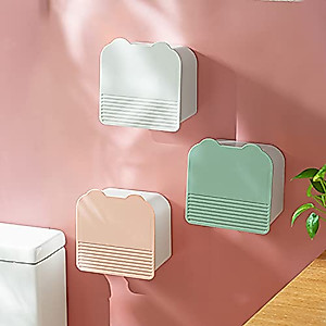 MORNITE Bathroom Canisters Organizer Storage Box Container Feminine Day Overnight Pad Holder Cotton Qtip Makeup Sponges Holder,White