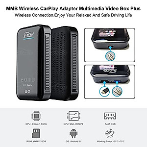Smart World Company MMB 11.0 Android OS Video Streaming Adapter for Carplay and Android Auto Media interfaces enables app Download Music Video Navigation USB Type-C HDMI