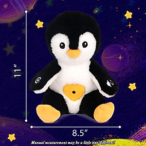 Cuteoy Plush Penguin Star Projector Musical Adjustable Singing Night Light Stuffed Animals Glowing Plushies Toy Gifts for Kids Birthday Easter Christmas,11''