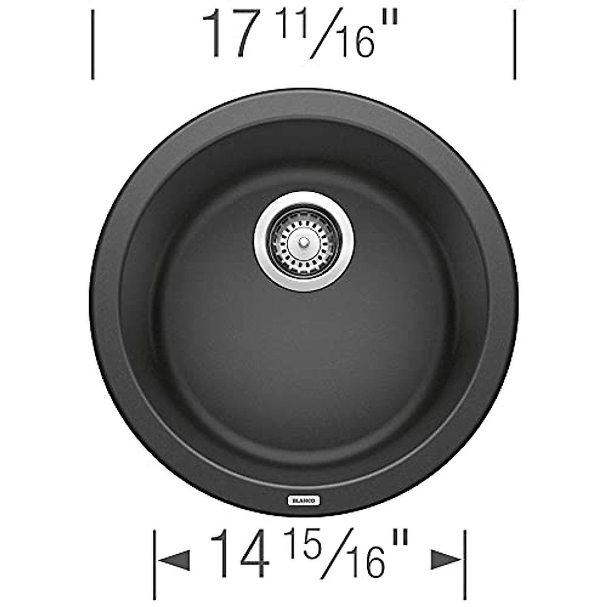 BLANCO, Anthracite 511632 RONDO SILGRANIT Drop-In or Undermount Round Bar Sink